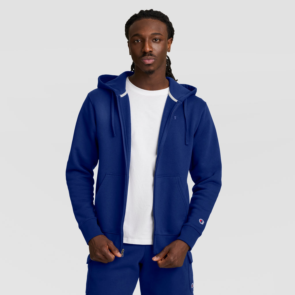 Powerblend Full-Zip Hoodie, C Logo – Champion
