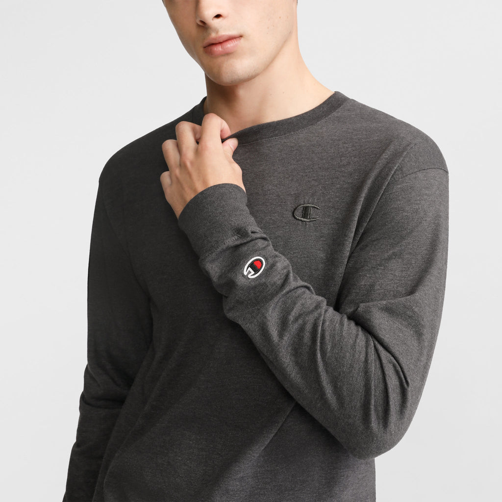 Classic Long Sleeve T-Shirt, Embroidered C Logo - Champion