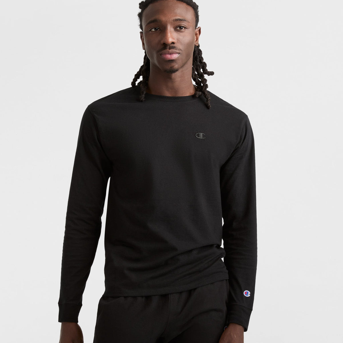 Classic Long Sleeve T-Shirt, Embroidered C Logo - Champion