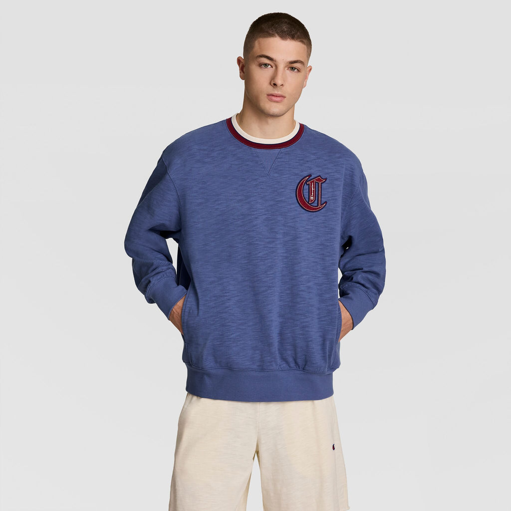 Modern Retro Washed Crew Sweatshirt, C Logo – Champion