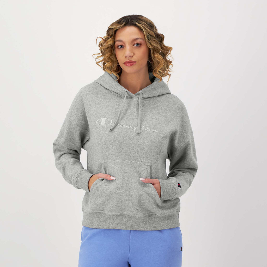 Powerblend Hoodie, Relaxed, Full Embroidered Script Logo - Champion