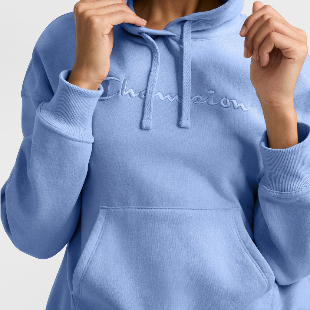 Powerblend Hoodie, Relaxed, Full Embroidered Script Logo - Champion